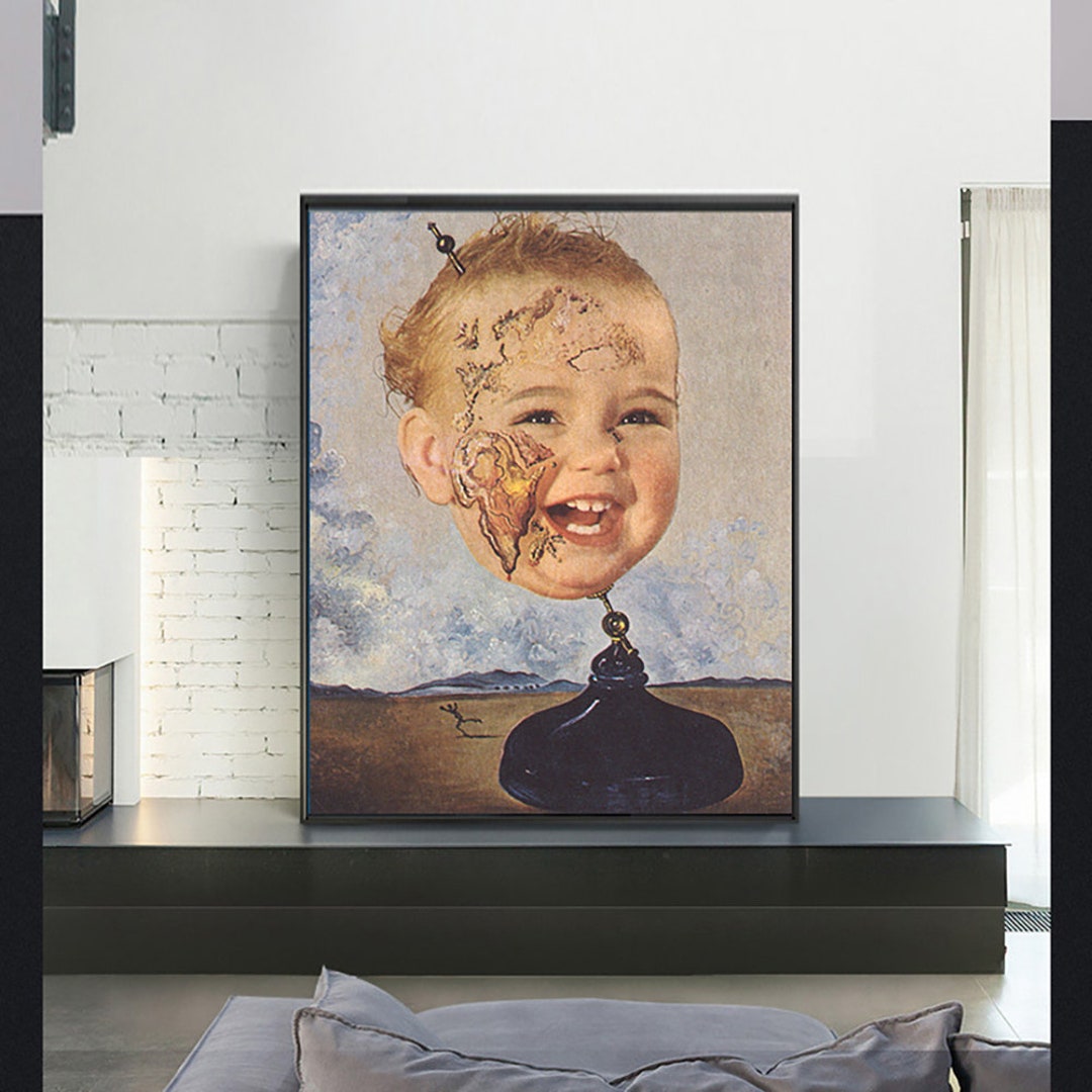 Baby-map-of-the-world-salvador Dali,home Office Decor,exhibition Poster ...