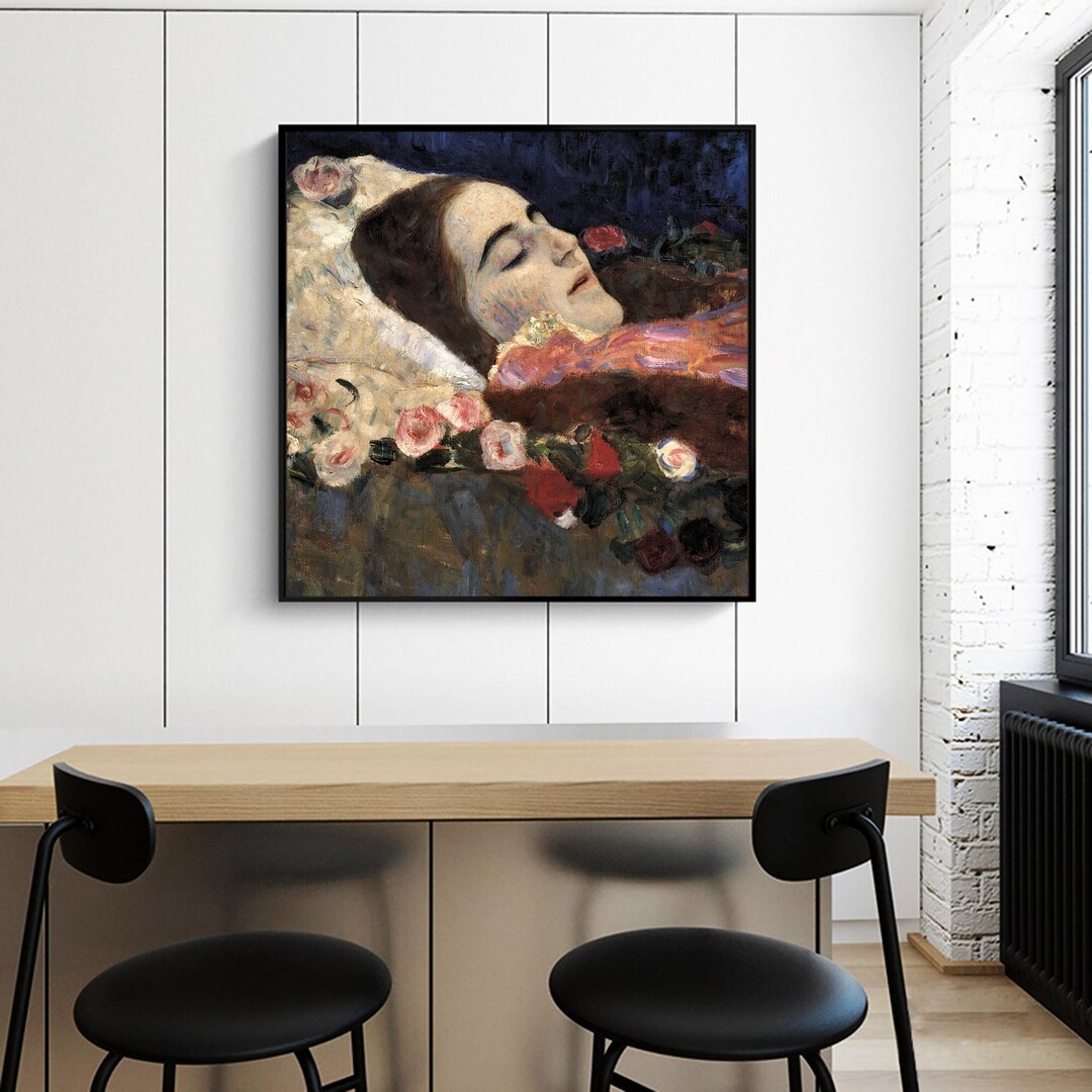 Ria Munk on Her Deathbed-gustav Klimt,home Office Decor,art Nouveau ...