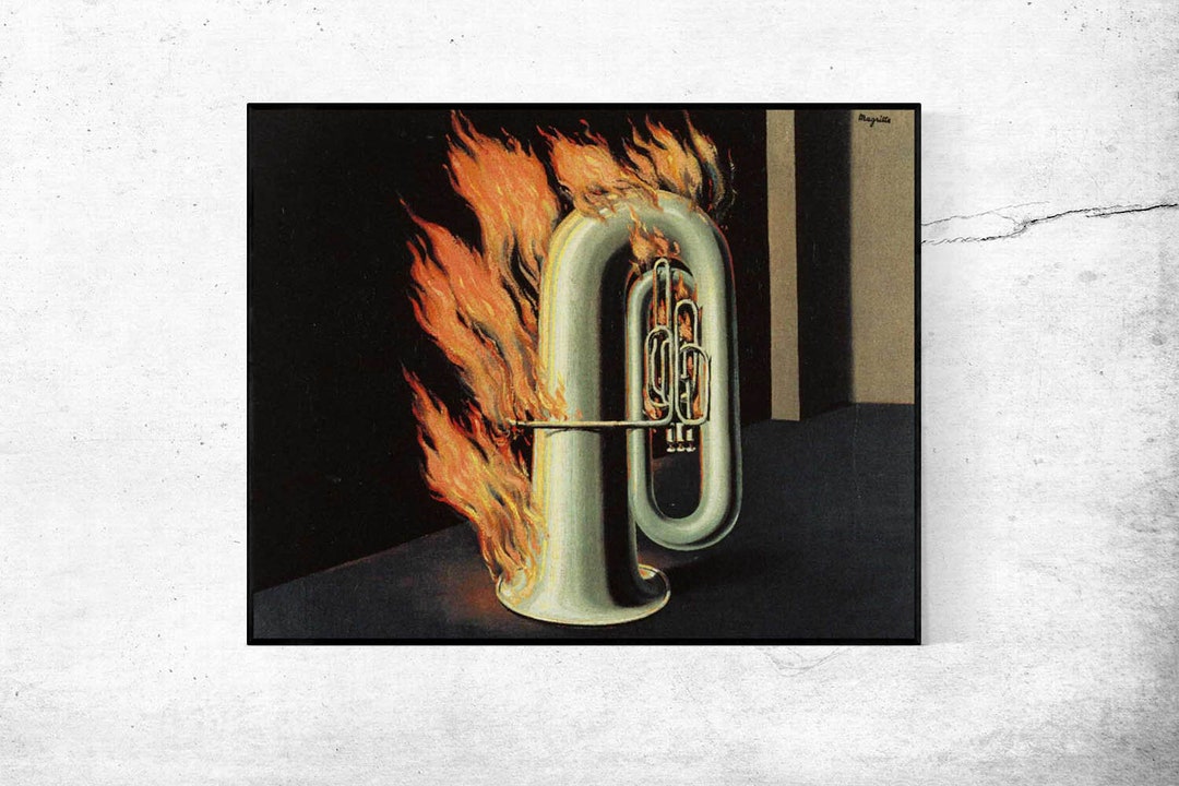 The Discovery of Fire-rene Magritte,home Office Decor,surrealist Art ...