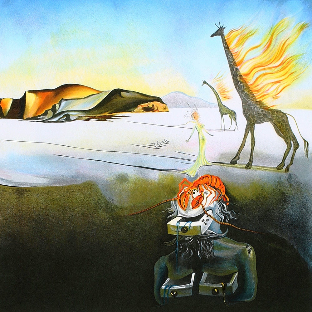 Die Brennende Giraffe-salvador Dali,home Office Decor,exhibition Poster ...