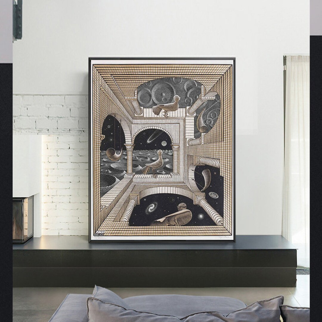 Other World-maurits Cornelis Escher,home Office Decor,modern Relativity ...