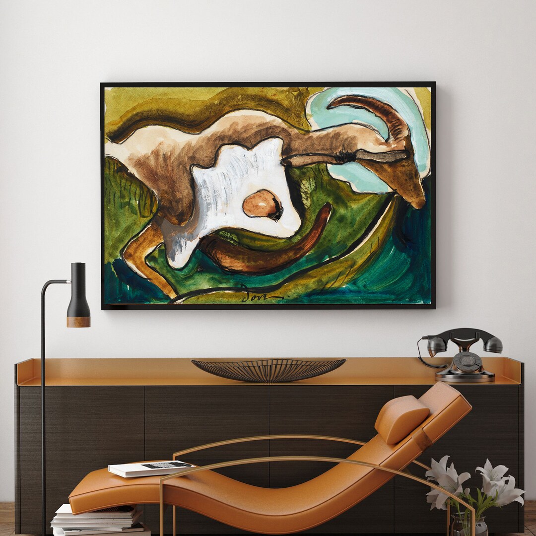 Arthur Dove's Study for Goat-reproduction of a Classic Painting,antique ...