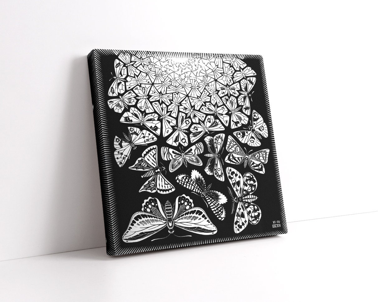 Butterflies-maurits Cornelis Escher,home Office Decor,modern Relativity ...