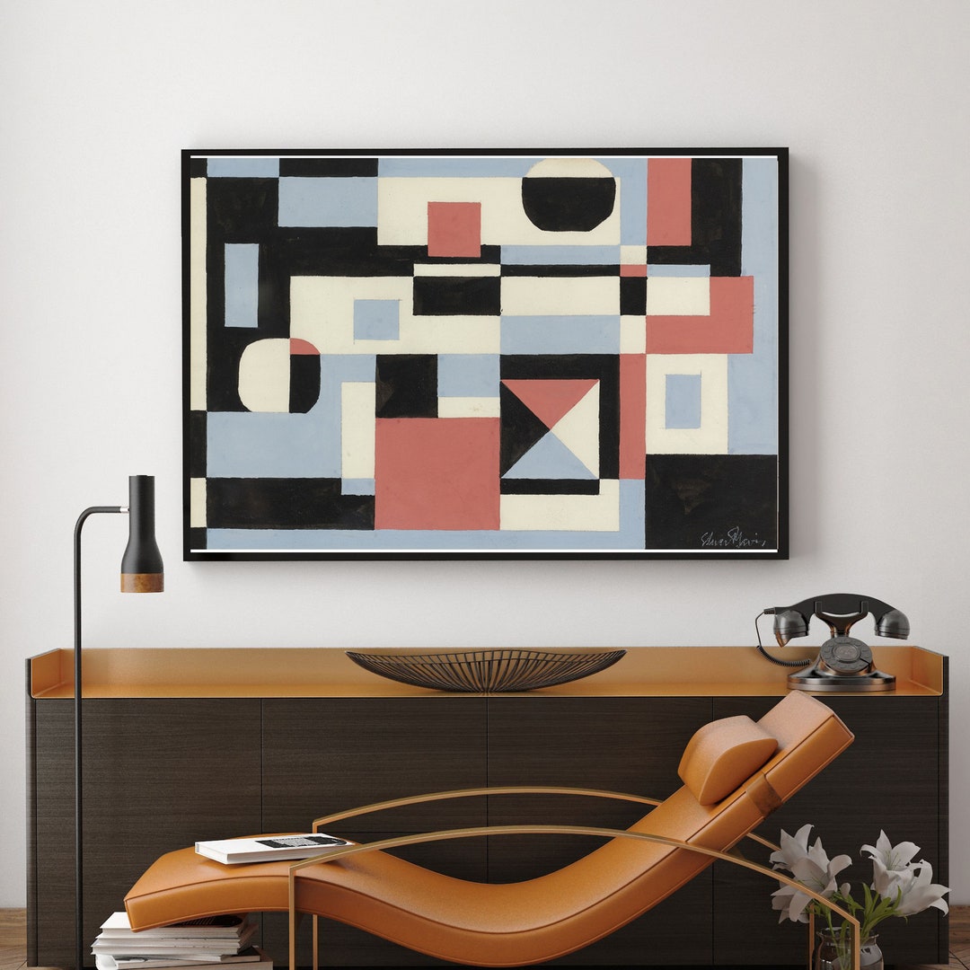 MURAL DETAIL Study-stuart Davis,home Office Decor,modern Abstract Art ...