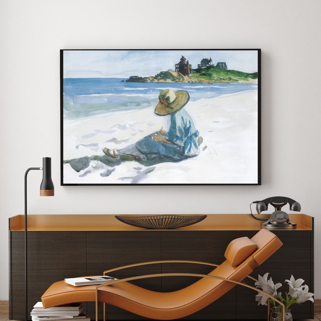 Jo Sketching at Good Harbour Beach-edward Hopper,exhibition Poster ...