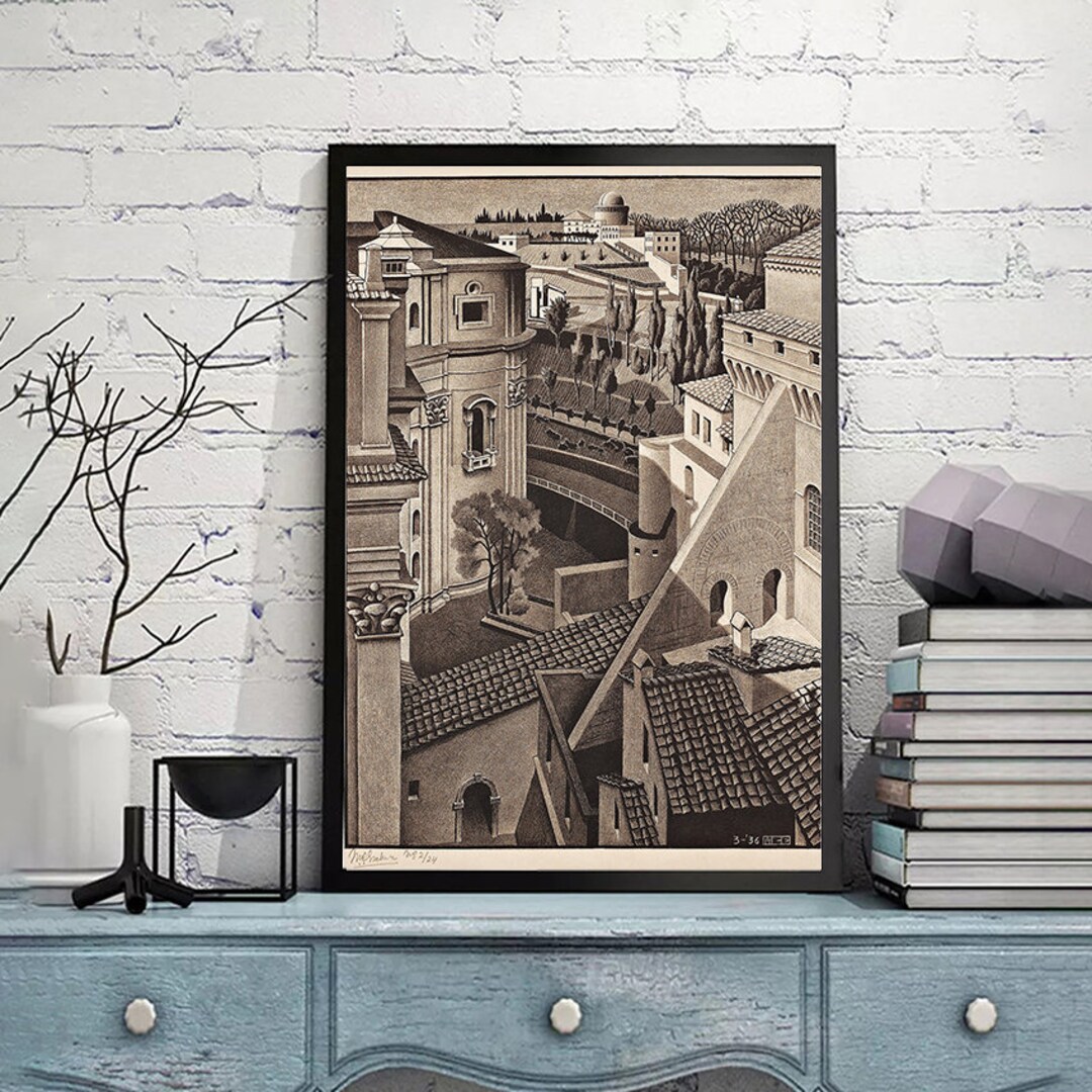 Between St Peter's and the Sistine Chapel-maurits Cornelis Escher ...