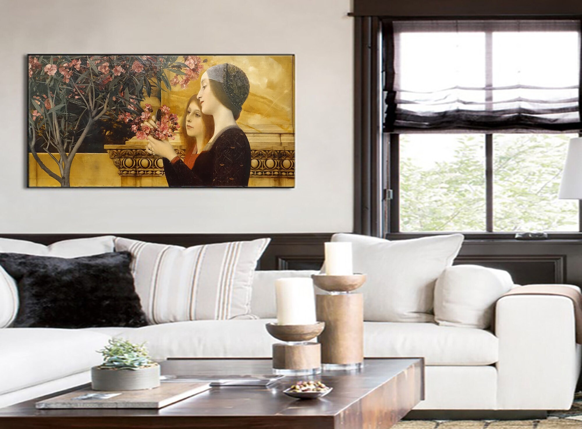Two Girls With an Oleander Bush-gustav Klimt,home Decor,art Nouveau ...