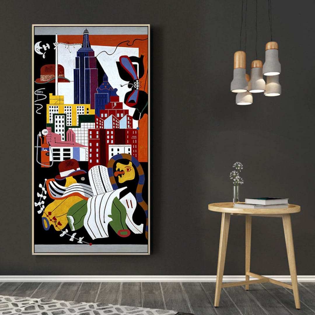New York Mural-stuart Davis,home Office Decor,modern Abstract Art ...