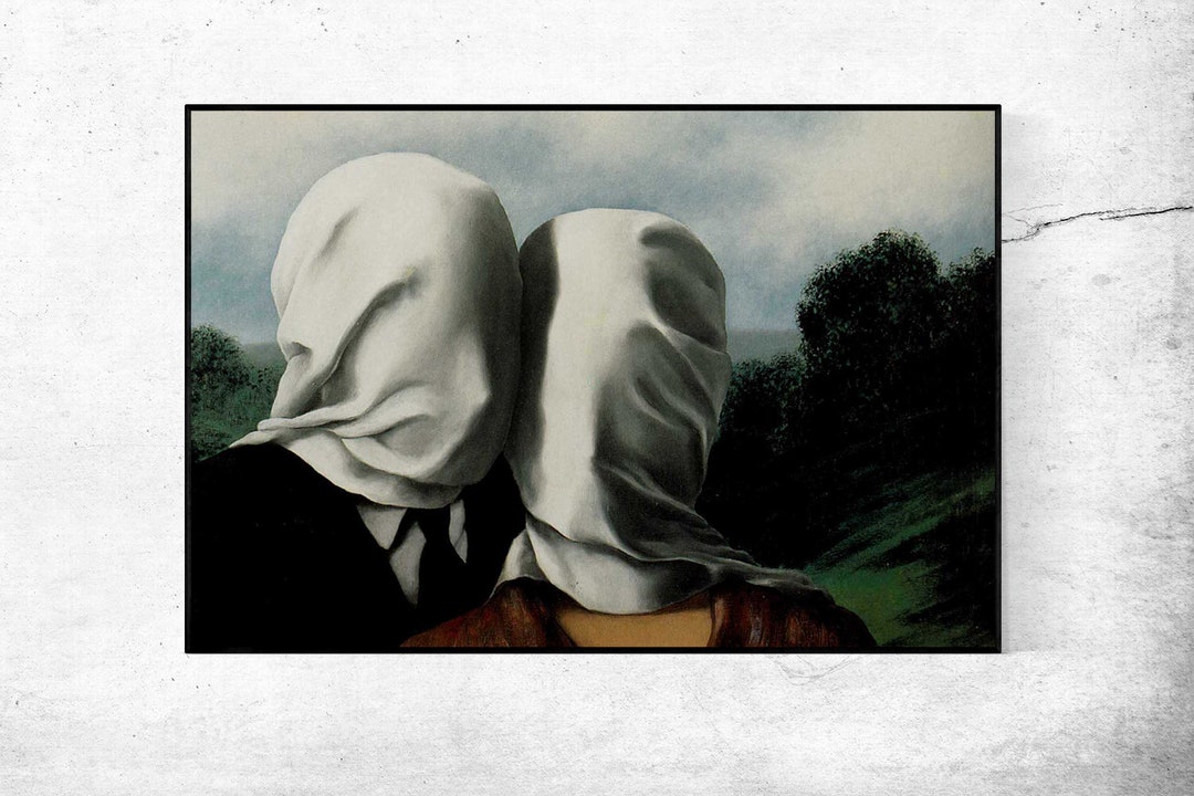 Lovers-rene Magritte,home Office Decor,surrealist Art,abstract Painting ...