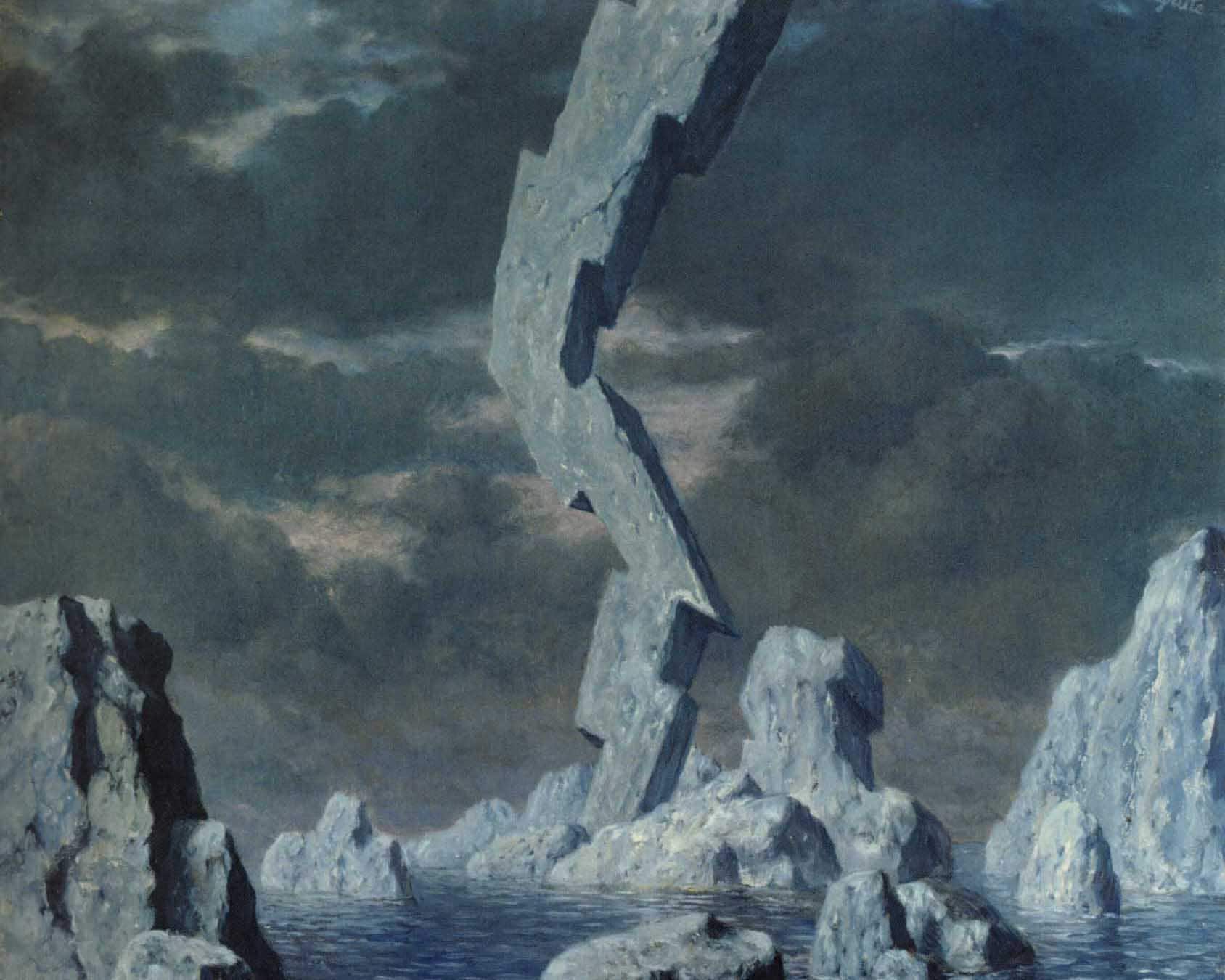 Le Chateau Hante-rene Magritte,home Office Decor,surrealist Art ...