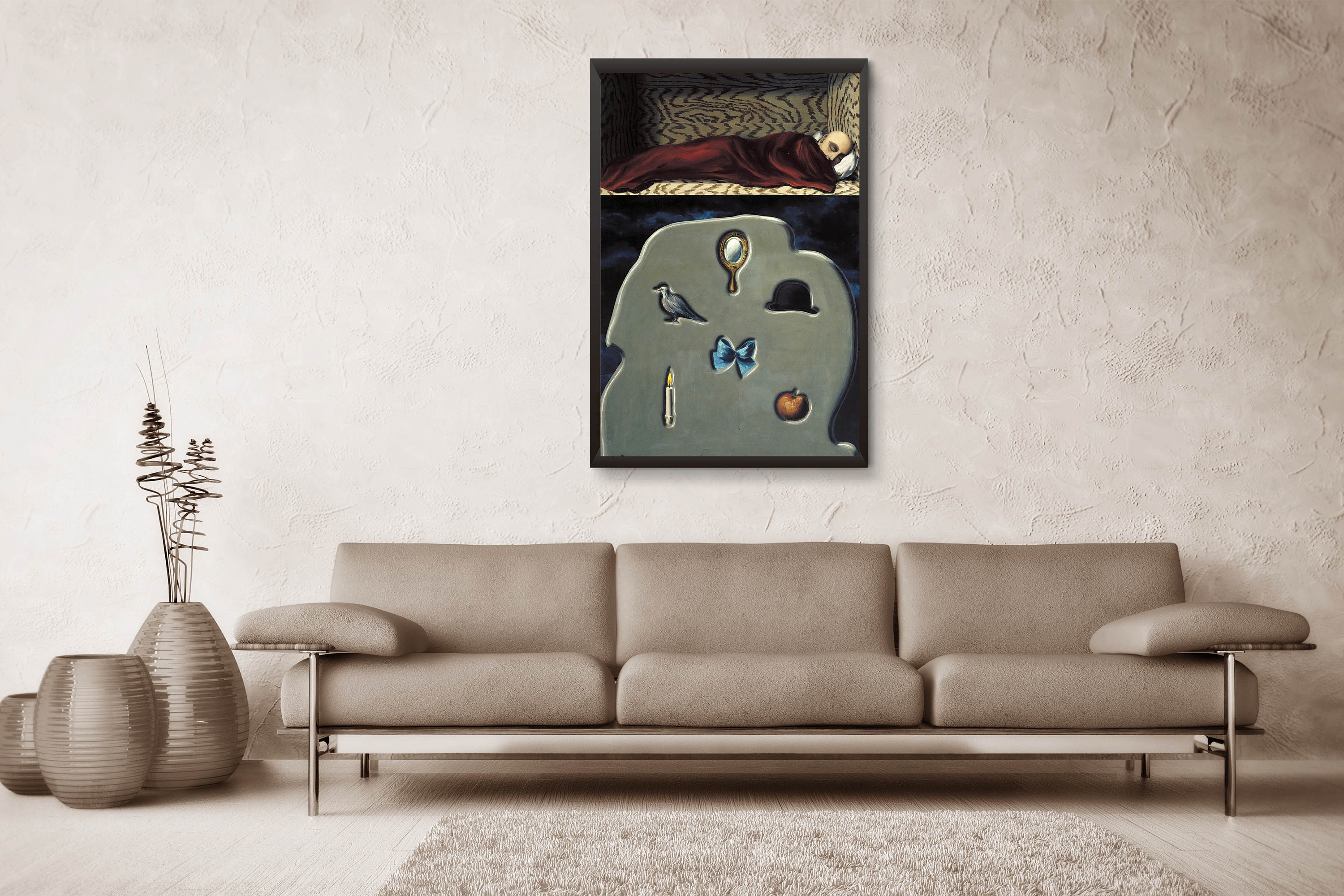 The Reckless Sleeper-rene Magritte,home Office Decor,surrealist Art ...