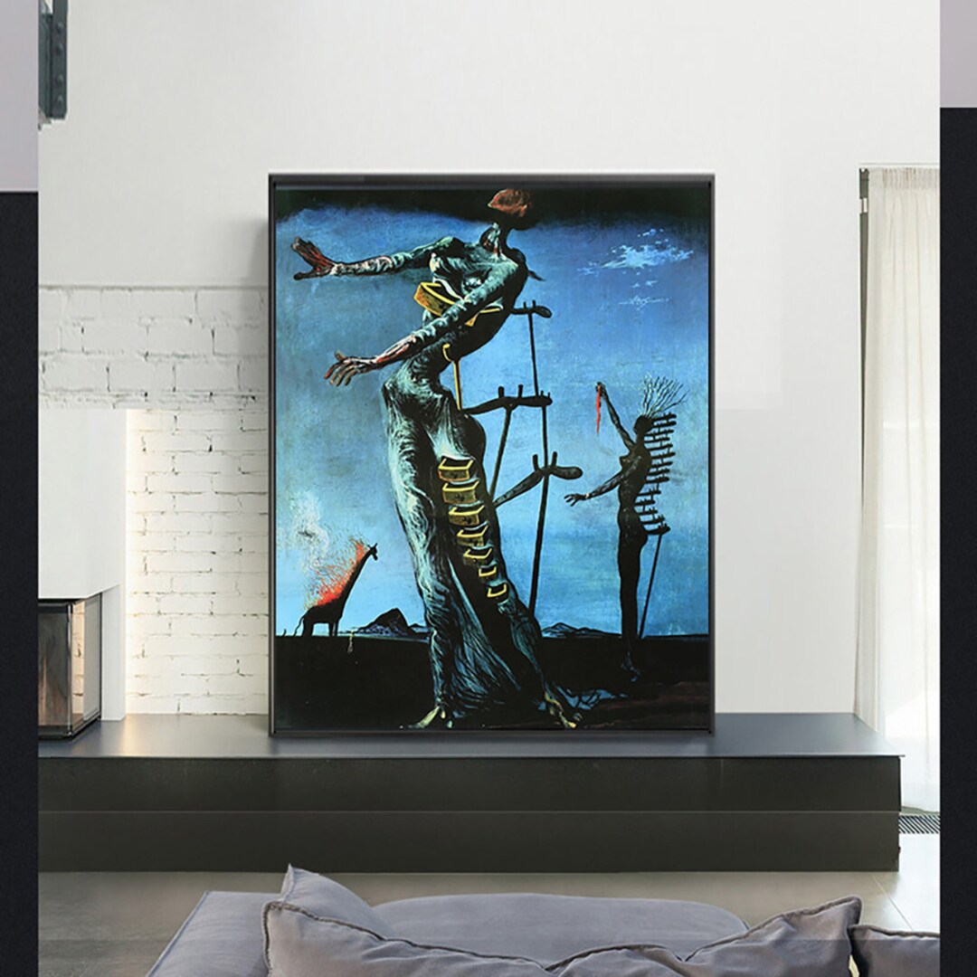 Brennende Giraffe-salvador Dali,home Office Decor,exhibition Poster ...