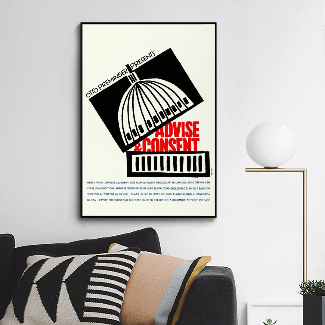 Advise Consent by Saul Bass -exhibition Poster ,wall Decor,home Office ...