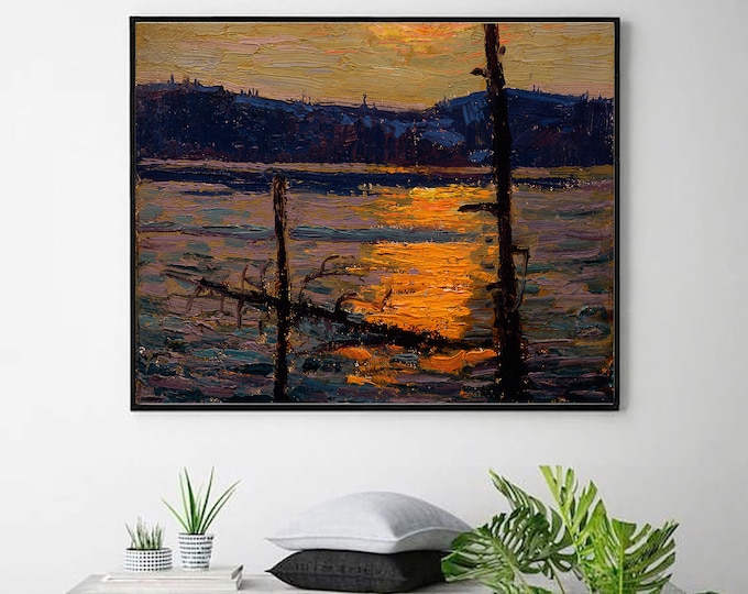 Tom Thomson Sunset Canoe Lake II - Etsy Canada