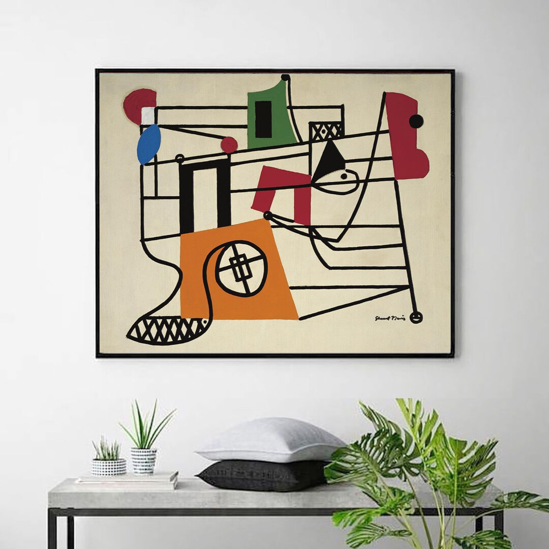 OMPOSITION WITH Winch-stuart Davis,office Decor,modern Abstract Art ...