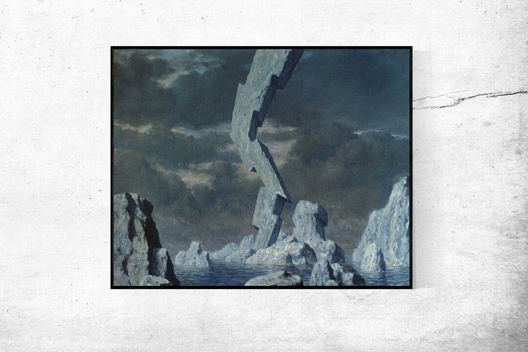 Le Chateau Hante-rene Magritte,home Office Decor,surrealist Art ...