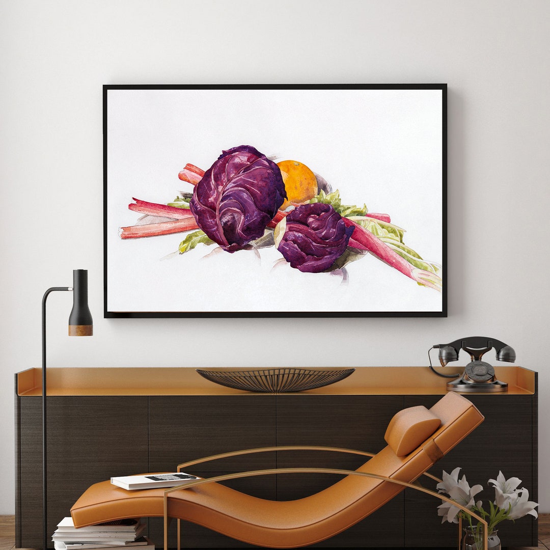 Red Cabbages,rhubarb and Orange-reproduction of a Classic Painting ...