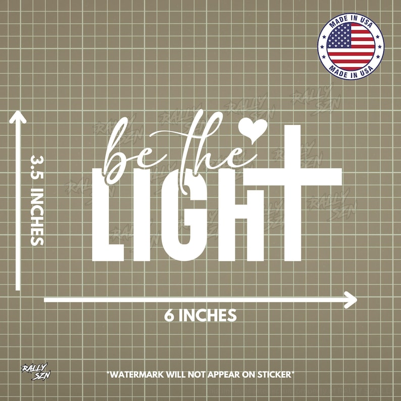 Be the Light Christian Car Decal: Oracal 651 Vinyl Sticker - Etsy