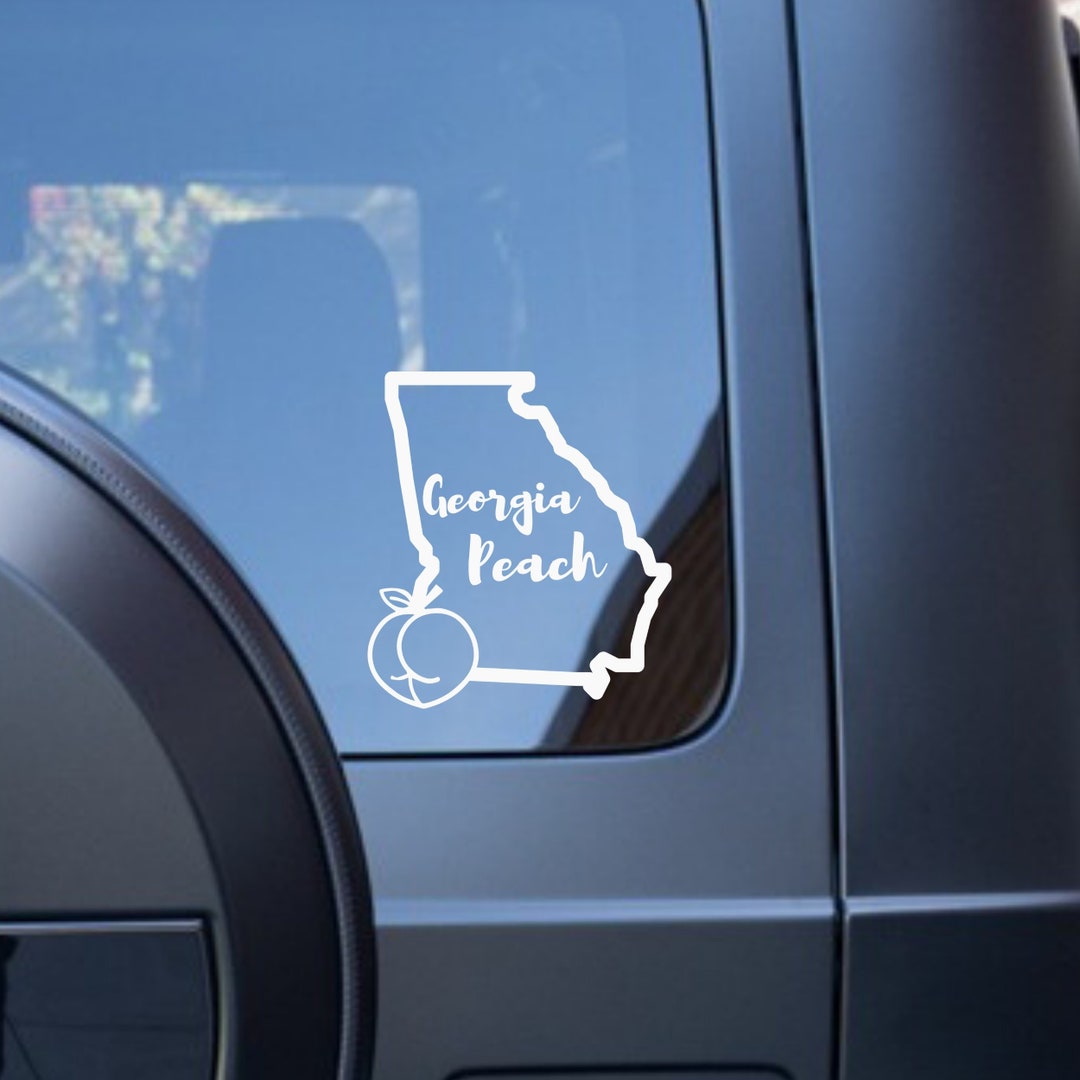 Georgia Peach Booty Funny Car Vinyl Decal Bumper Sticker for Car, Wall ...