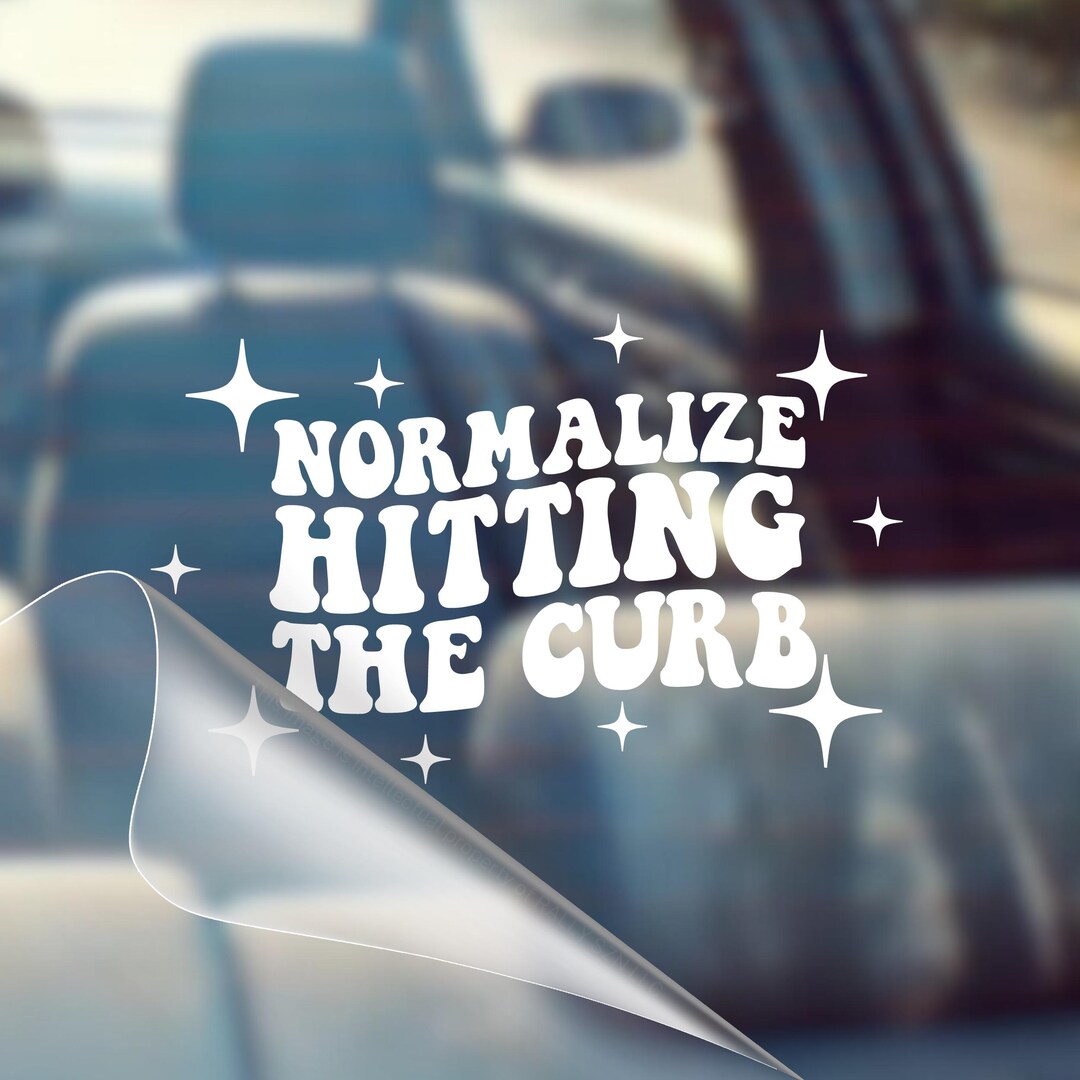 Normalize Hitting the Curb Funny Car Vinyl Decal Bumper Sticker for Car, Wall, Window, Vehicle ...