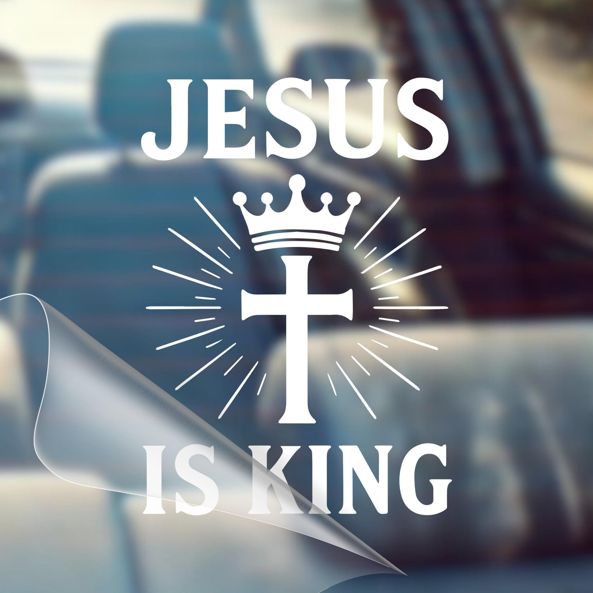 Jesus is King Christian Car Vinyl Decal, Bold Faith Sticker ...