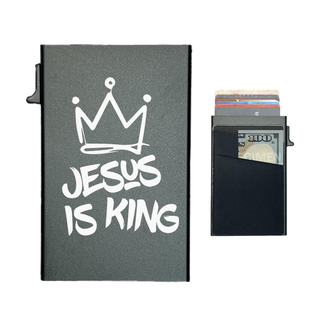 Jesus is King - Sleek Pop-up Card Holder Wallet - Slim, RFID Blocking ...
