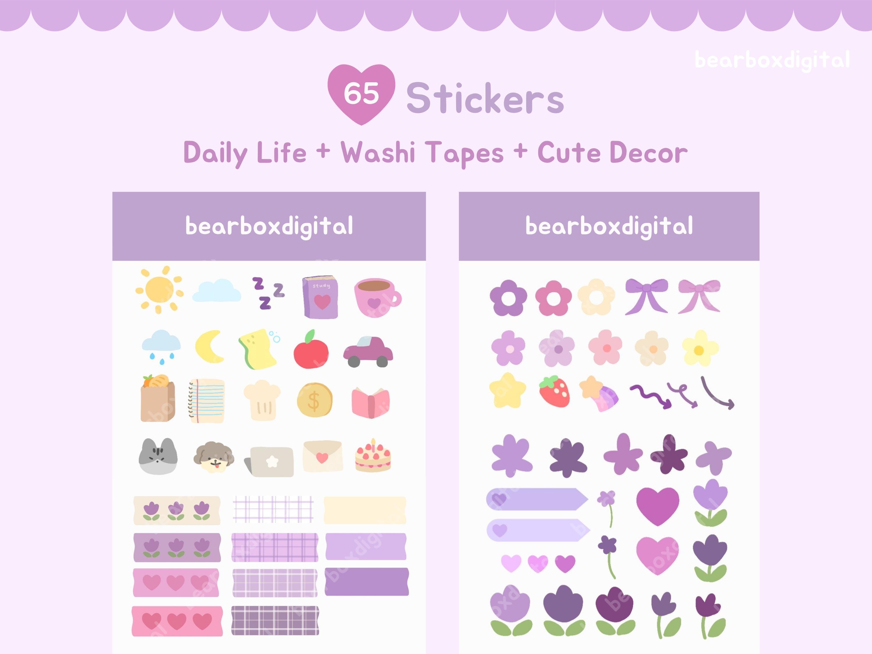Lavender Planner Template With Stickers | Digital Printable Journal ...