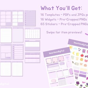 Lavender Planner Template With Stickers | Digital Printable Journal ...