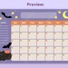 Spooky Undated Calendar Template | Kawaii Black Cat Schedule, Cute ...