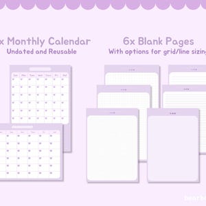 Lavender Planner Template With Stickers | Digital Printable Journal ...