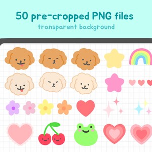 Kawaii Digital Sticker Variety Pack | Cute Rainbow Planner Clipart for ...