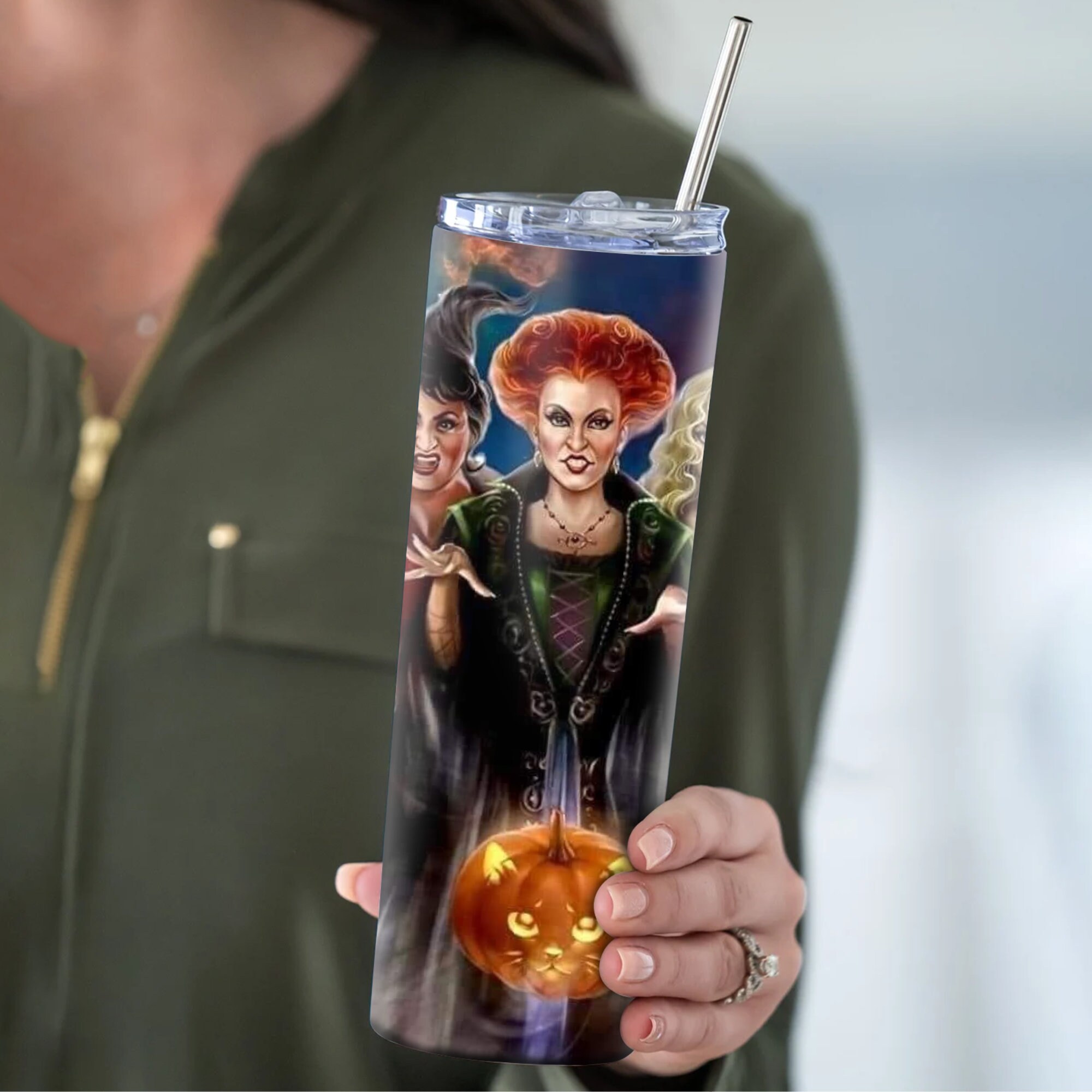 Hocus Pocus Blue Faux Sparkle 20oz Straight Tumbler - Etsy