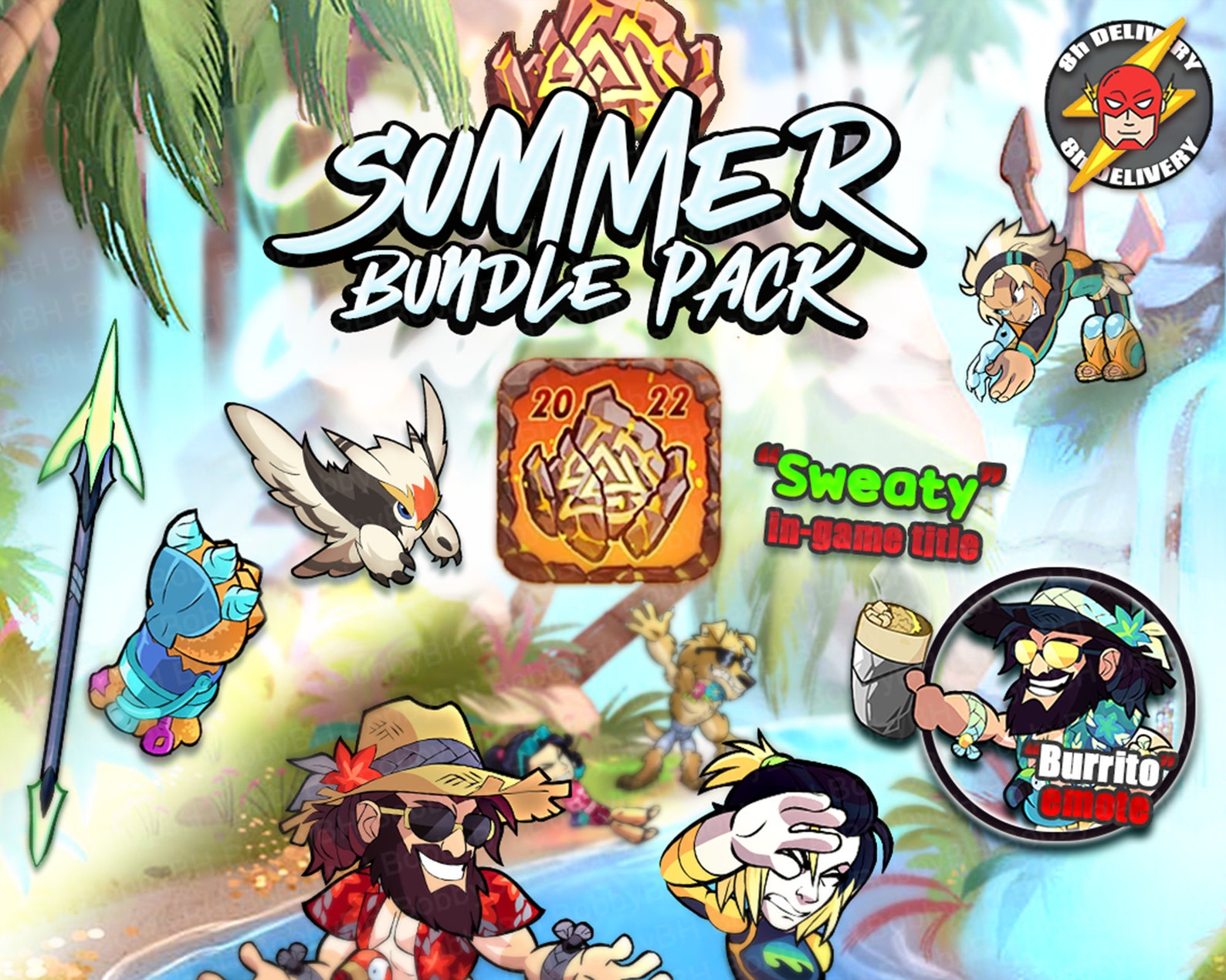 Brawlhalla Summer Bundle Pack emote 2 Weapons Title - Etsy