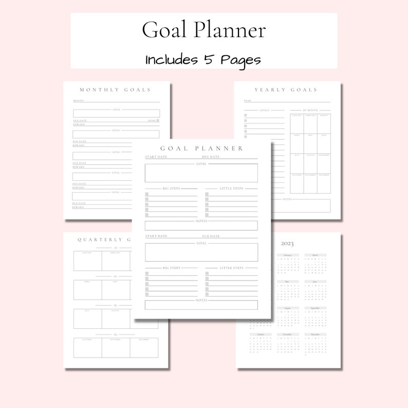 2025 Goal Planner Printable | Goal Setting Tracker | Print at Home ...
