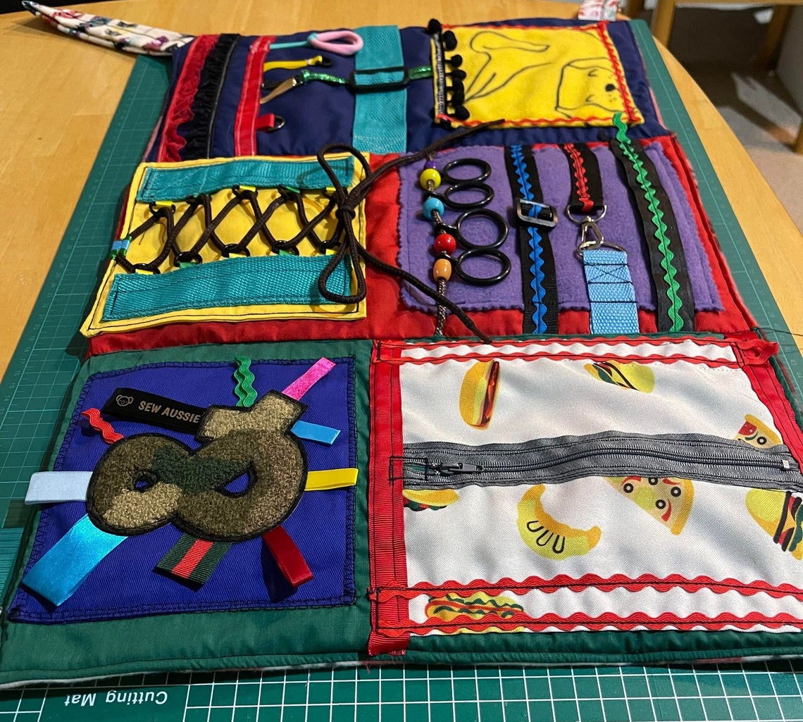 DEMENTIA ALZHEIMER'S, FIDGET, Busy-mat X-large. Tactile Quilt Lap ...