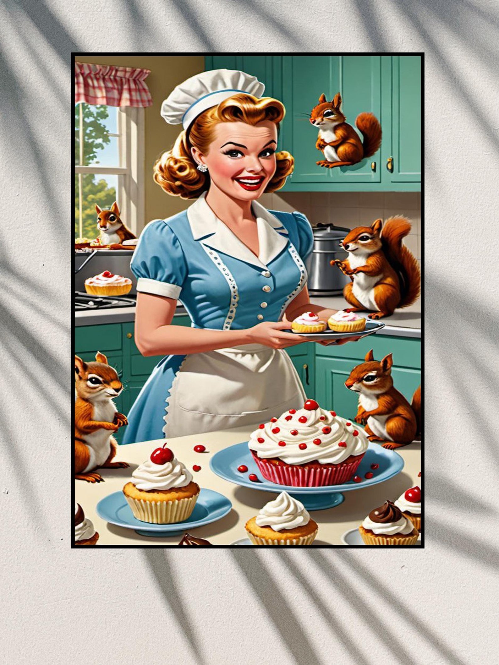 Vintage 50s and 60s Homemaker Wall Art Decor Poster. Retro Housewife ...