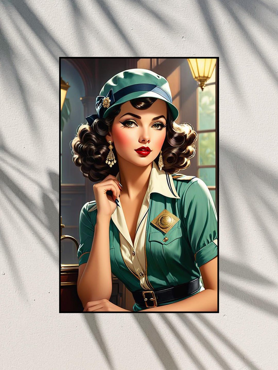 Retro Pinup Girls Poster, 50s 60s Style Retro Pinup Style Girl Poster, Wall Decor, Home ...