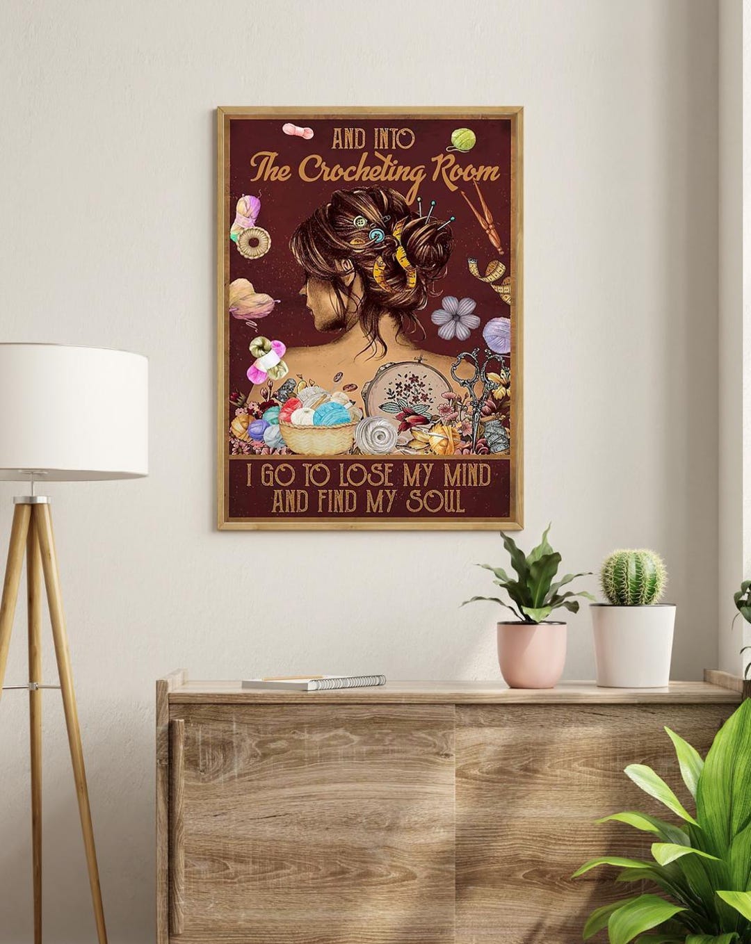 Vintage Sewing Tools Poster,into the Crocheting Room I Go to Find My ...