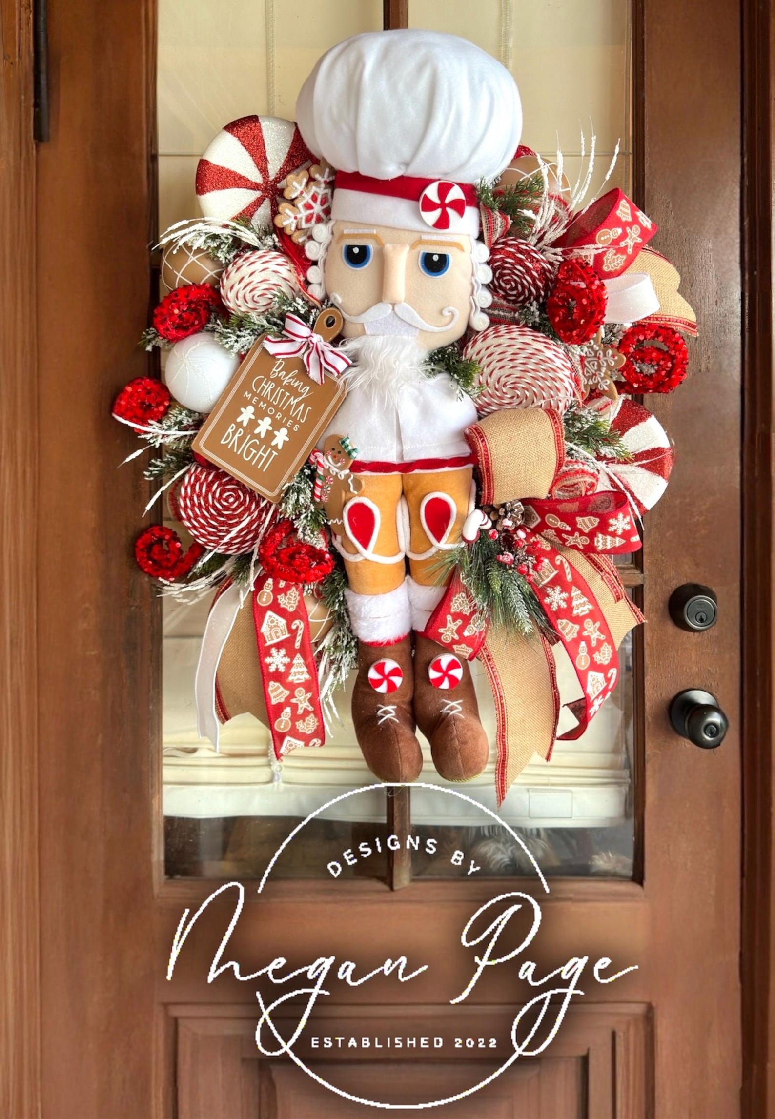 Christmas Nutcracker Chef Wreath, Nutcracker Baker Wreath, Gingerbread ...