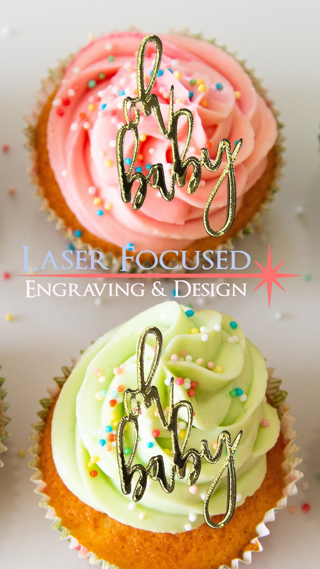 Acrylic Cupcake Topper - Etsy