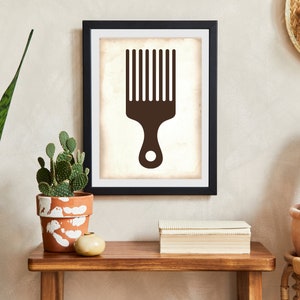 Afro Pick Vintage Paper Digital Download Only Printable Ethnic Black ...