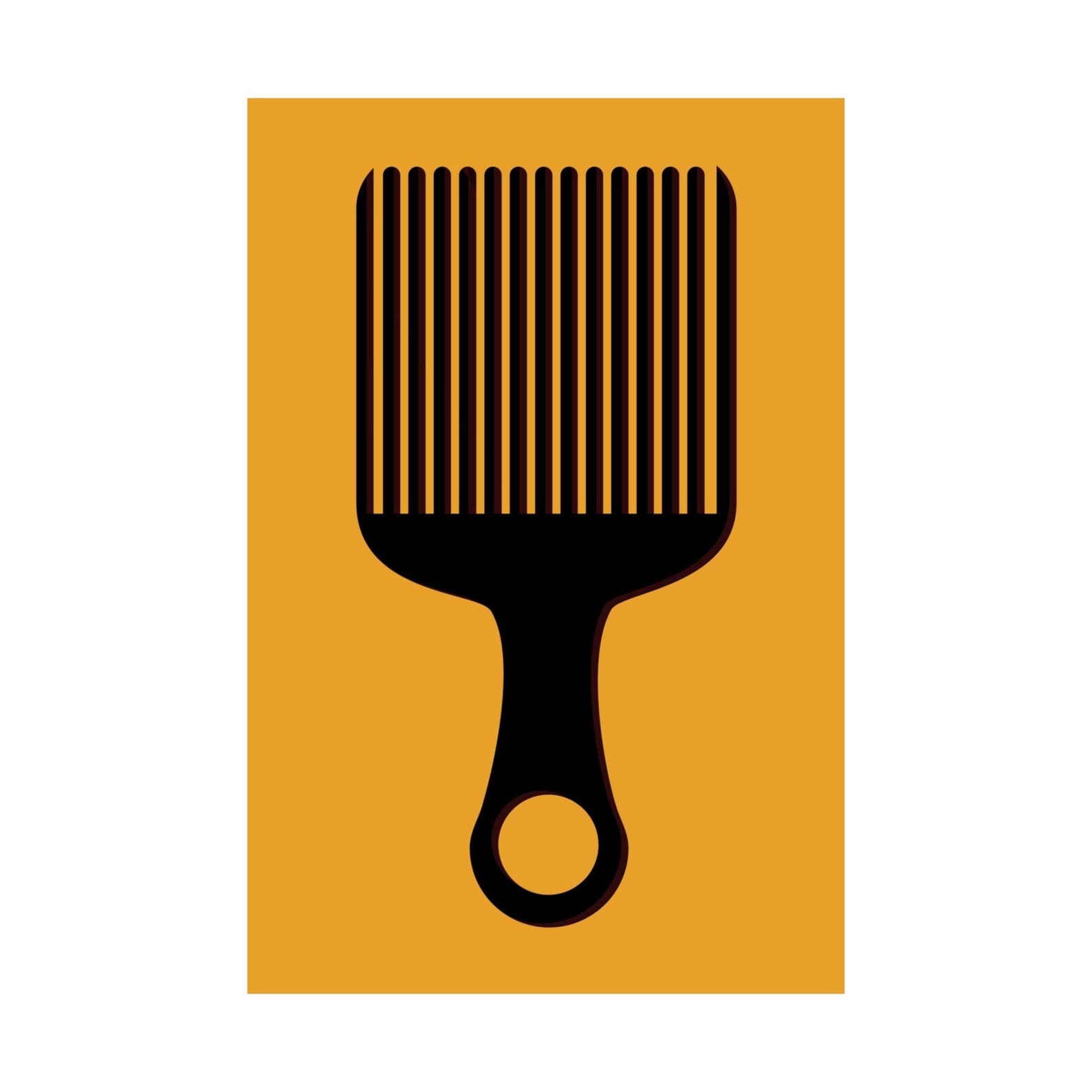 Afro Pick Gold Premium Matte Vertical Posters Black Hair Ethnic Comb ...