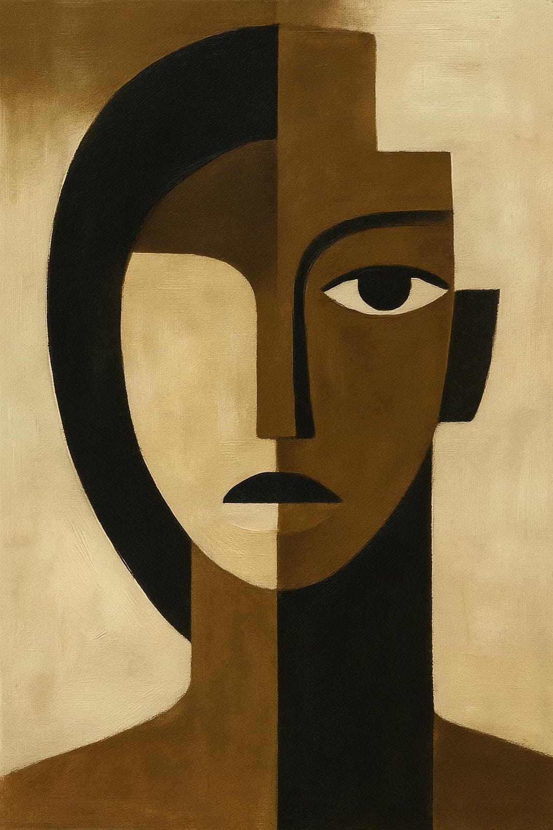 Brown Abstract Face Digital Download Printable Art Male Portrait ...