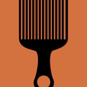 Afro Pick Digital Download Printable Art Print Terra Cotta African ...
