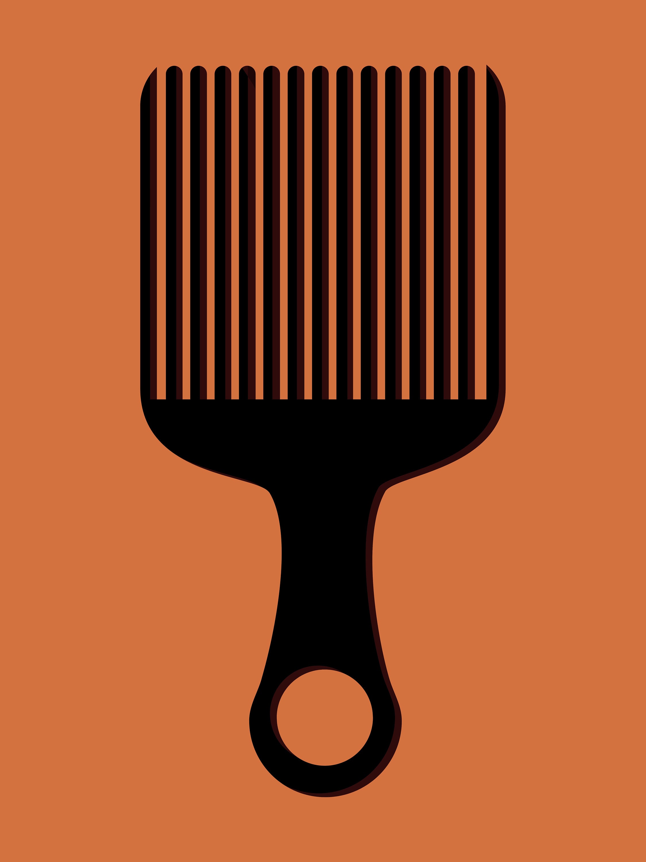 Afro Pick Digital Download Printable Art Print Terra Cotta African ...