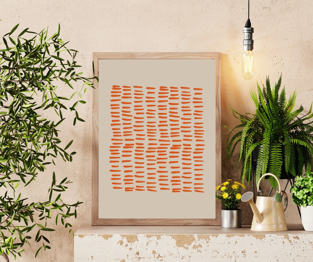 Orange Dashes Digital Download Printable Only Graphic Design Modern ...