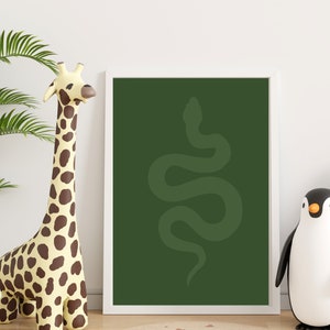 Serpent Green Digital Download File Printable Wall Art Home Decor Snake ...
