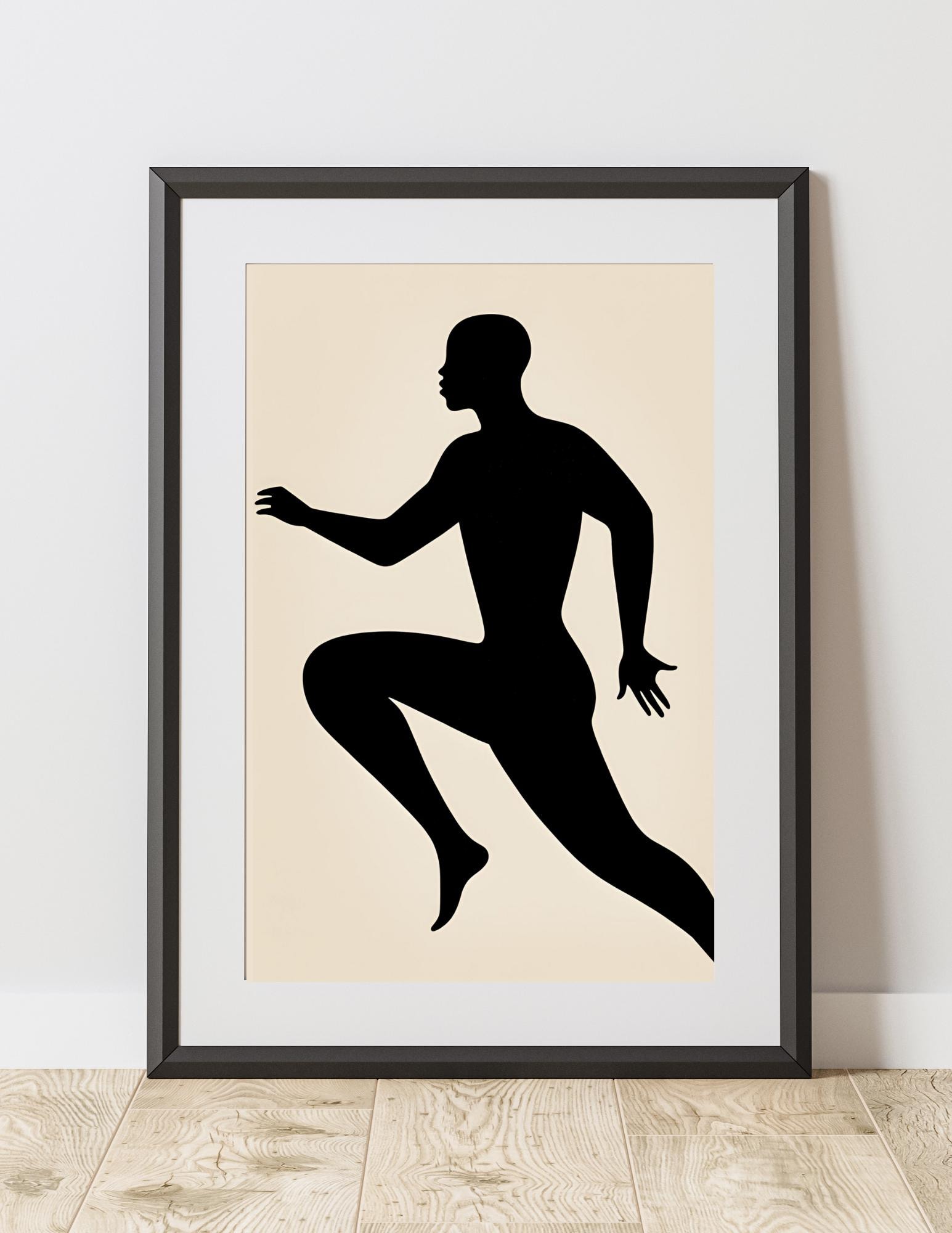 Running Man Art Print, Black Silhouette, MCM Style (digital Download ...
