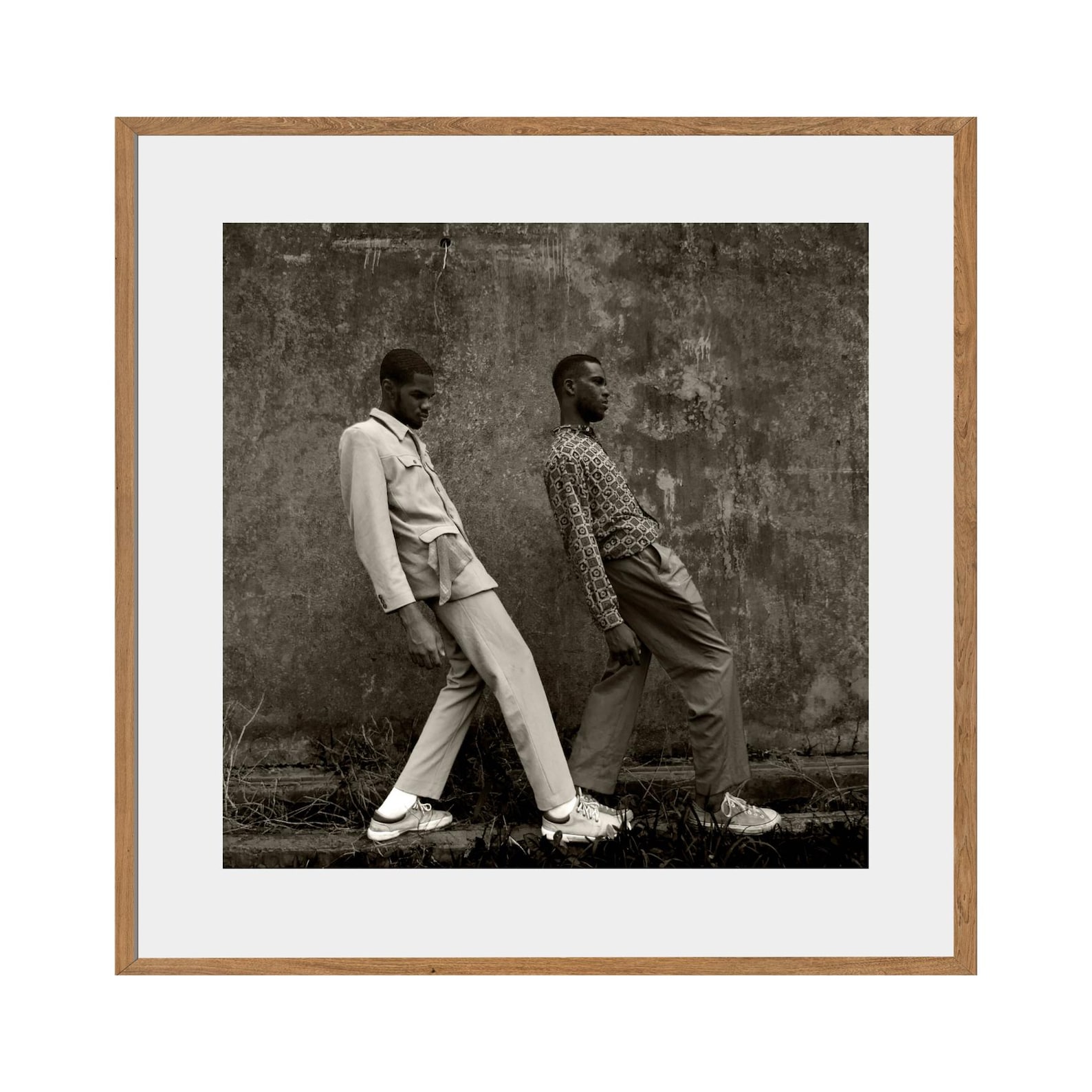 2 Brothers Sepia Tone Black and White Square Dimensions Digital ...
