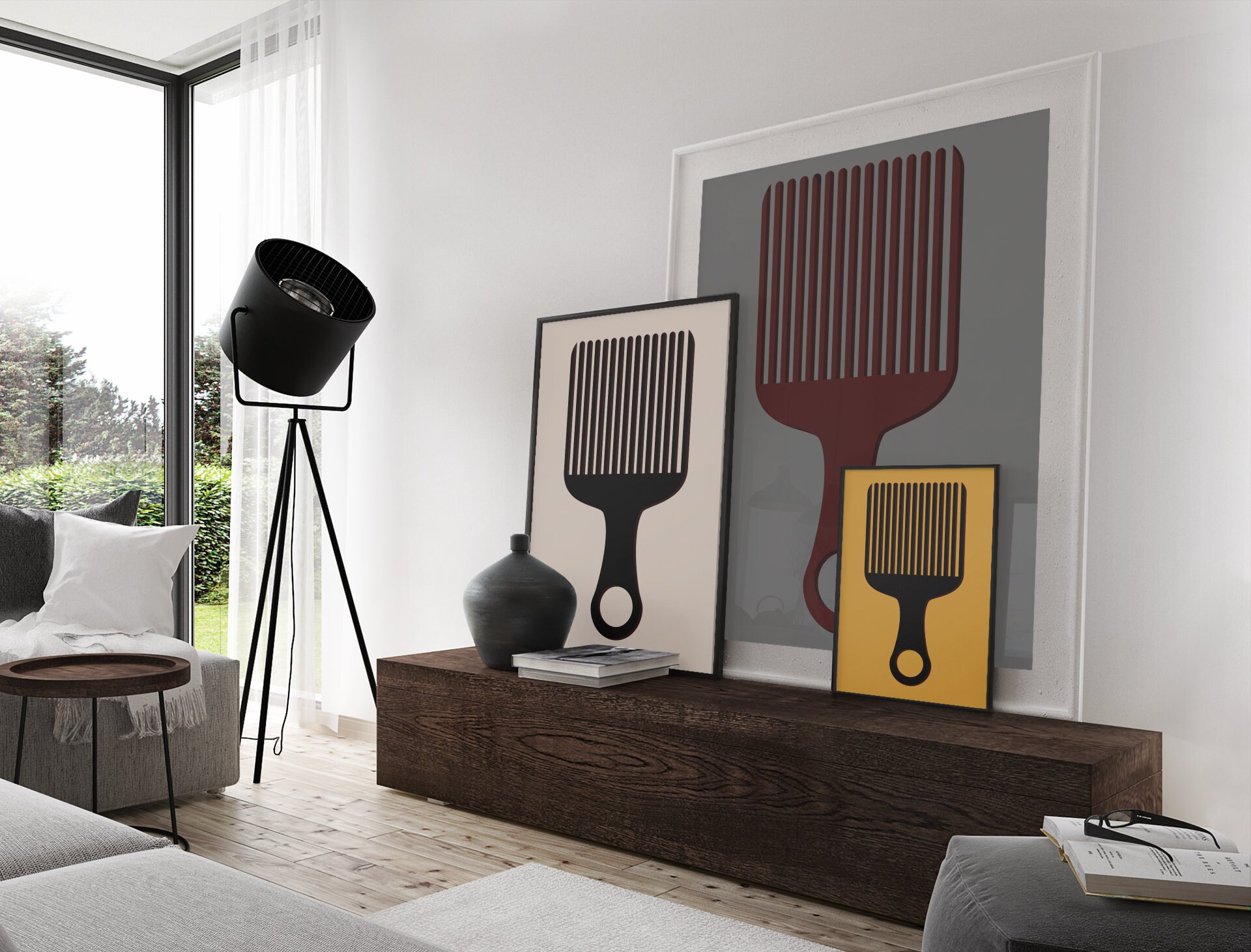 Afro Pick Digital Download Printable Art Print Terra Cotta African ...